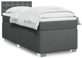 Box spring postel s matrací tmavě šedá 100 x 200 cm textil 3288114