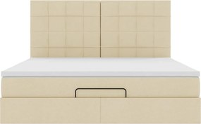 Osmanský rám postele s matrací krémová 180x200cm textil 3313180
