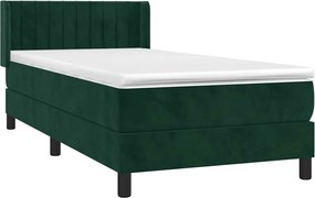 Box spring postel s matrací tmavě zelená 80 x 200 cm samet 3131048
