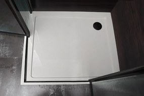 Sprchová zástěna 105x85, obdélníková, čirá, černá (60+30/80+30) - ALFA LINE DUE