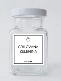 Samolepka na kořenky GRILOVANÁ ZELENINA bílá 5 × 5 cm základní písmo