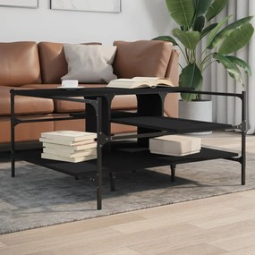 vidaXL Konferenční stolek černý 100 x 100 x 48,5 cm kompozitní dřevo