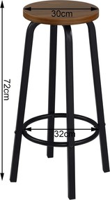 WOLTU Sada 2 barových židlí  v industriálním stylu