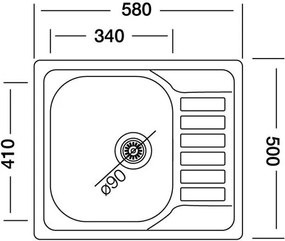 Cooke & Lewis Kuchyňský dřez Sagan 500 x 580