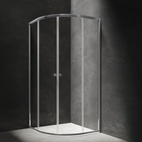 OMNIRES - Sprchový kout s posuvnými dveřmi Bronx - čtvrtkruhový - 90 x 90 cm