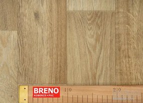 Breno PVC SUPERTEX Camargue 543 – teplé přírodní dřevo, šíře 400 cm