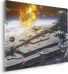 Komar Nástěnný obraz na rámu tar Wars The Mandalorian Space Fight 60 x 90 cm
