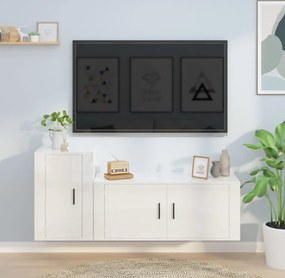 vidaXL 2dílný set TV skříněk kompozitní dřevo [3188480] Barva: bílá s vysokým leskem