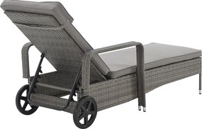Polohovatelné ratanové lehátko BestBerg BBRF-1142G / šedá