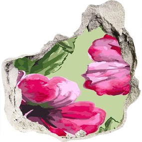 Wallmuralia 3D díra nálepka Hawajské květiny 75x75 cm