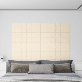 vidaXL Nástěnné panely 12 ks 90 x 30 cm samet 3,24 m² [344130] Barva: krémová