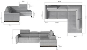 ELTAP KAIROS rohová rozkládací sedačka s úložným prostorem světle béžová 265 x 95 x 197 cm
