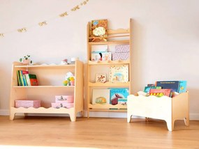 Wamm Cosy Room Dětský Montessori regál na knihy a hračky Zvolte barvu: Transparentní lak