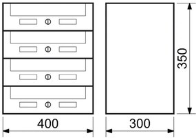Richter Czech Sestava čtyř poštovních schránek ocelová BK.02-4.S