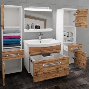 Koupelnový nábytek Belini Premium Full Version dub wotan
+ umyvadlo + zrcadlo + LED osvětlení Glamour 99