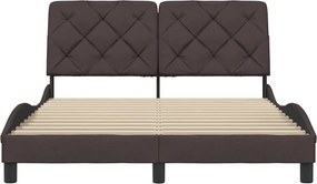 Rám postele bez matrace tmavě hnědá 120 x 200 cm textil 3310590
