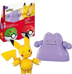 MEGA Stavebnice Pokémon Pikachu a Ditto / 2x Poké Ball / 42 dílků / od