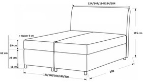 Kontinentální postel JULIA 180x200 fresh 09