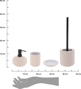 Sada koupelnových doplňků Niva, béžová/s černými prvky