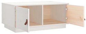 Konferenční stolek bílý 80 x 50 x 35 cm masivní borové dřevo - Default Title
