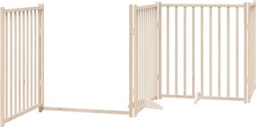 Zábrana pro psy s dvířky skládací 6 panelů 480 cm topol 3155725