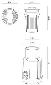 Fabas 6909-02-024 Abilene 2, zápustné svítidlo se 2 paprsky, 2,8W LED, 3000K, prům. 7cm, IP67