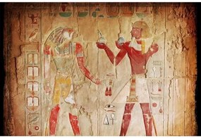 DIMEX | Samolepicí vliesová fototapeta na zeď Egyptská malba MA-5-0052 | 375 x 250 cm | červená, béžová