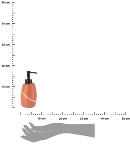 Dávkovač mýdla Caldarela, oranžová/s černými prvky, 240 ml