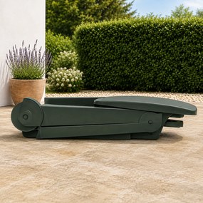 Zahradní lehátko ZIRCONE, 72×195×101 cm, tmavě zelená I.P.A.E-Progarden