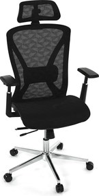 Ergonomická kancelářská židle NILS - černá síťovina