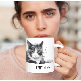 Hrnek - Cattitude is everything, kočka FeelHappy.cz Velikost hrnku: 300 ml