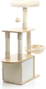 Škrabadlo pro kočky fudajo – 106 cm, béžová (64245)