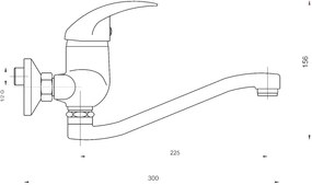 Novaservis Titania Lux 91070,0 dřezová / umyvadlová baterie nástěnná 150 mm