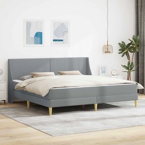 Rám postele s matrací s čelo Světle šedá 200 x 200 cm Polyester 3414754