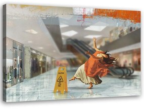 Gario Obraz na plátně Pád na mokrou podlahu - Jose Luis Guerrero Rozměry: 60 x 40 cm