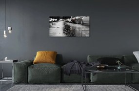 Obraz na skle Car podzimní listí silnice 125x50 cm