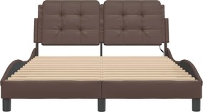 Rám postele s LED bez matrace Zadar hnědý 120 x 200 cm 3214098