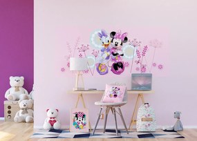 Dětská vliesová fototapeta na zed' Minnie a Daisy Květiny, Disney | 202 x 90 cm | DFTDNH 5390