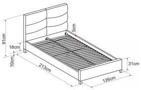 Postel Sierra Velvet 120 x 200 cm, béžová