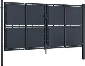 Zahradní brána ocelová 300 x 175 cm antracitová 144527