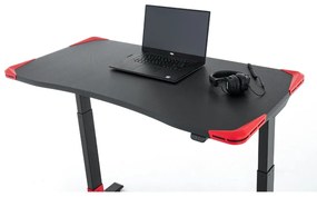 Výškově nastavitelný stůl OfficeTech Game, 120 x 60 cm, černá