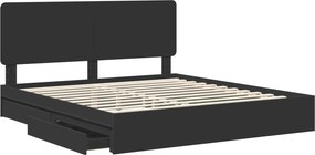 Postel s úložným prostorem Černá 200 x 200 cm Kompozitní dřevo 3412652