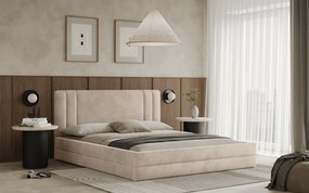 Postel ALCAMO 140x200 béžová s úložným prostorem