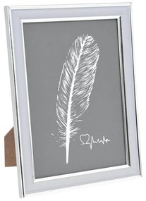 Stojací fotorámeček FEATHER 15x20 cm stříbrný