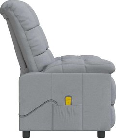 Masážní křeslo světle šedé textil 289806
