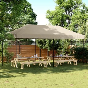 Skládací party stan pop-up taupe 580 x 292 x 315 cm