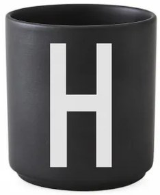Hrnek s písmenem H, černá Design Letters