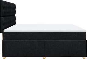 Box spring postel s matrací černá 200x200 cm textil 3293696