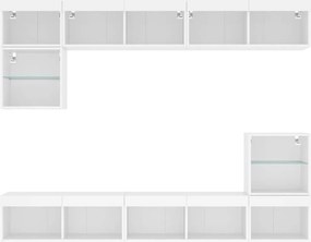 8dílná obývací stěna s LED osvětlením bílá kompozitní dřevo 3216668