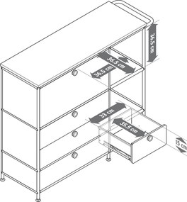 Tchibo - Kovová odkládací skříňka »Cn3« s dřevěnou deskou - barva: bílá